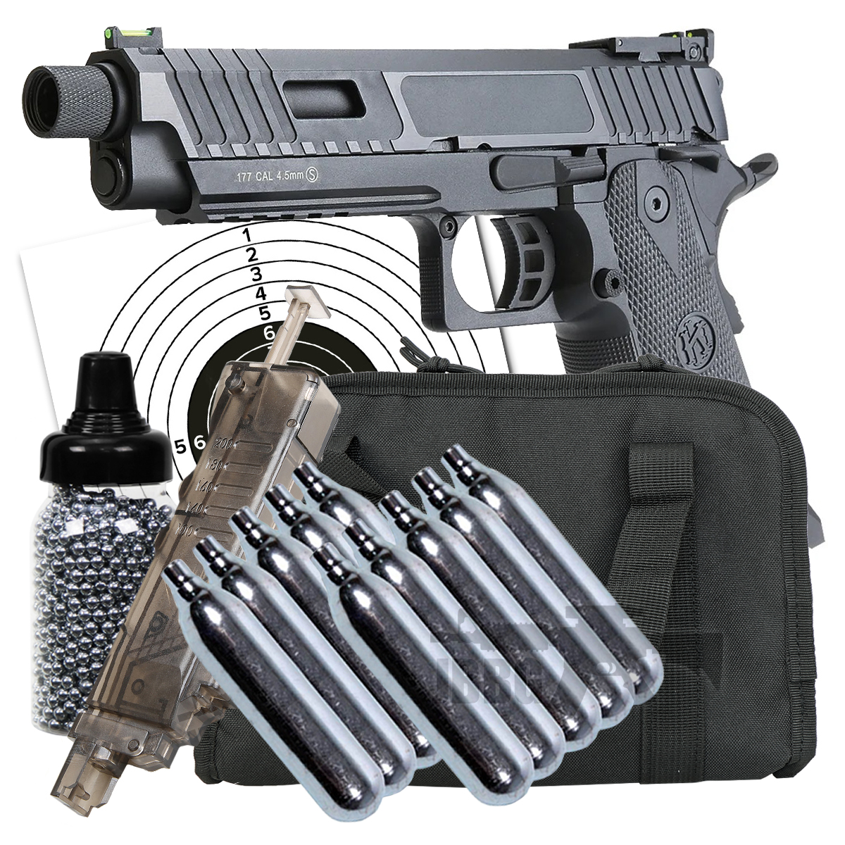 Baba Yaga Combat Master Co2 Air Pistol with Threaded Barrel Bundle Set