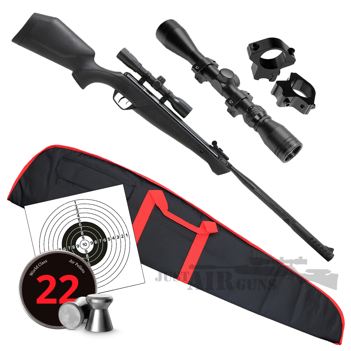 Crosman Shockwave NP QuietFire Air Rifle Bundle Set - Just Air Guns