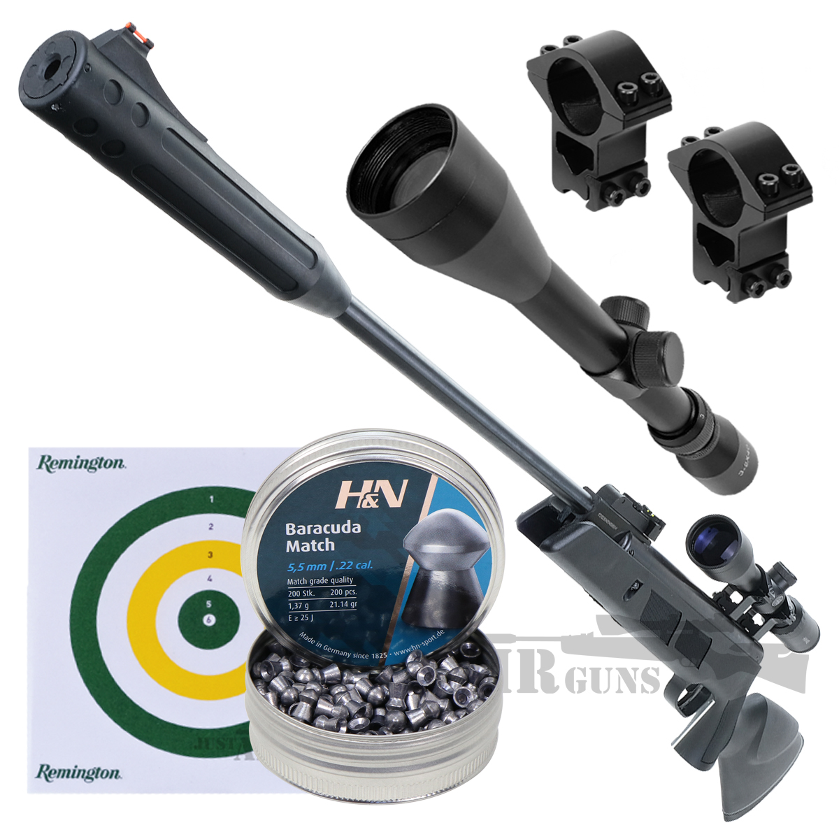 Milbro Explorer Black .22 Spring Air Rifle Bundle Set - Just Air Guns