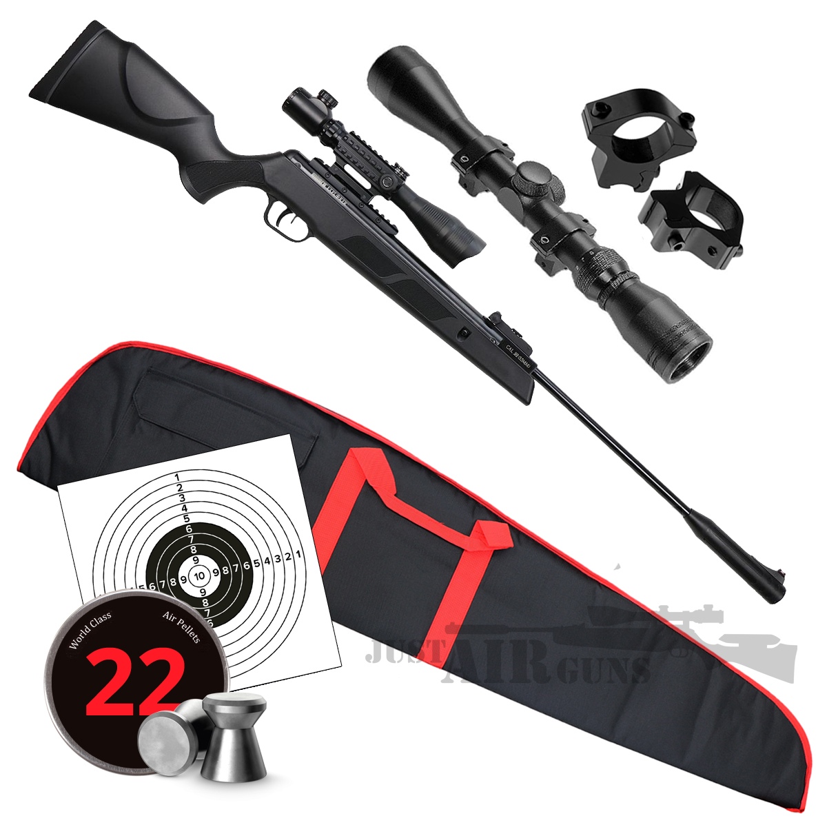 Milbro Explorer Black .22 Spring Air Rifle Bundle Set - Just Air Guns