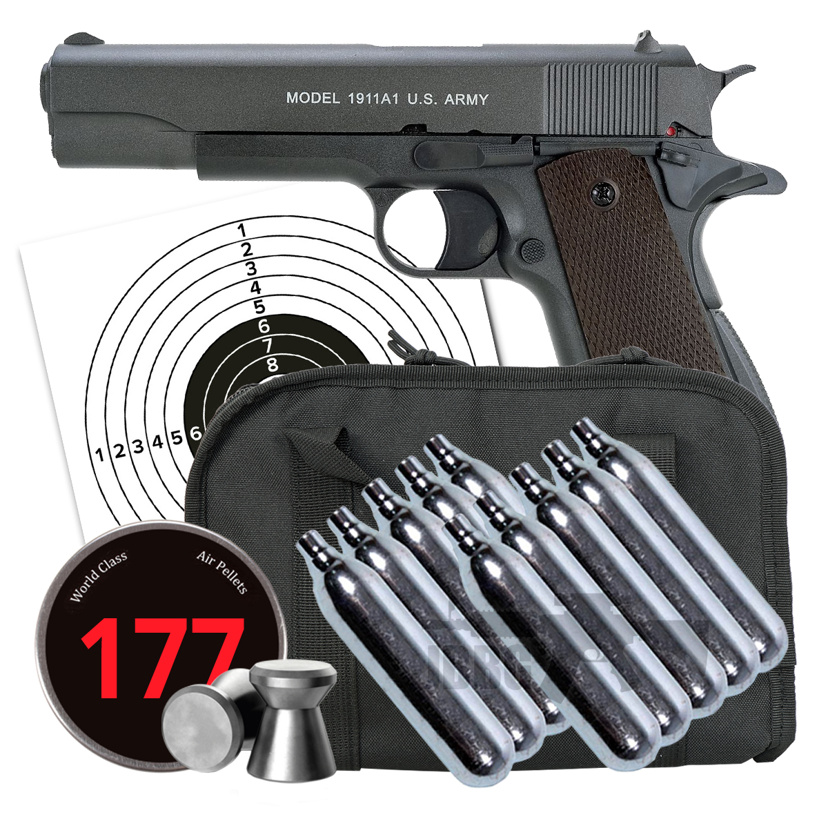 Auto Ordnance 1911 A1 Cybergun Air Pistol Bundle Set - Just Air Guns