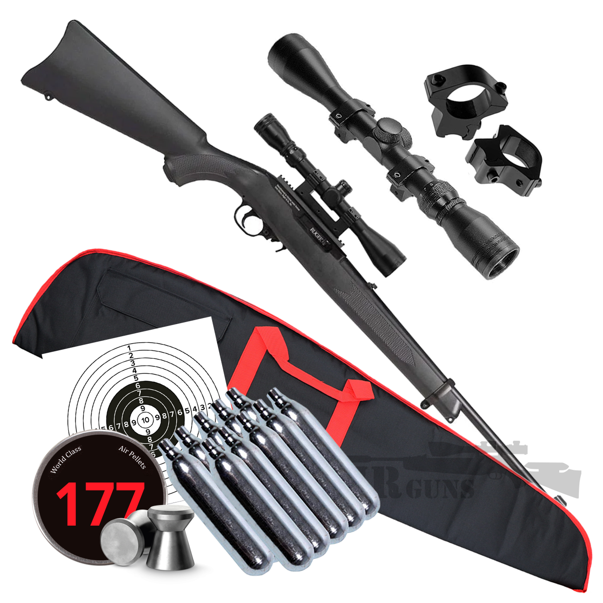 UX Ruger Co2 .177 Air Rifle Bundle Set - Just Air Guns