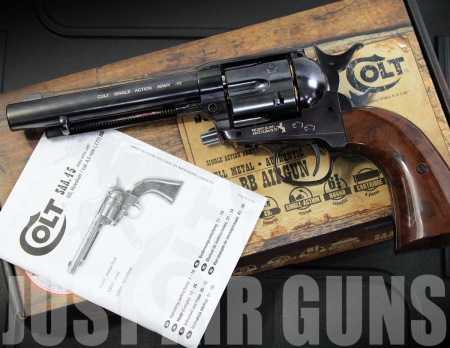 COLT SAA .45 CO2 BLUED REVOLVER - Just Air Guns