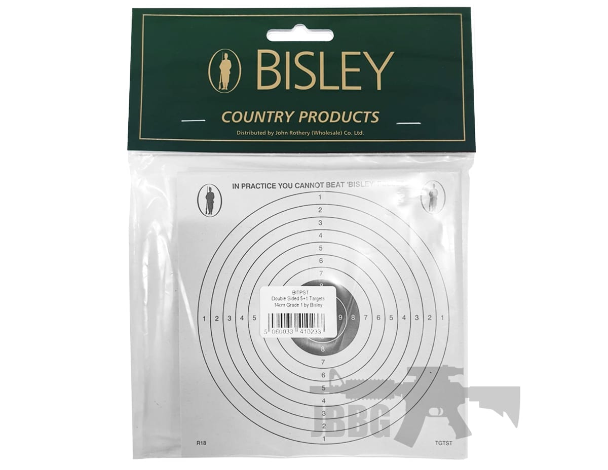 Bisley Double Sided 50 Targets 14cm Grade 1 - Just Air Guns