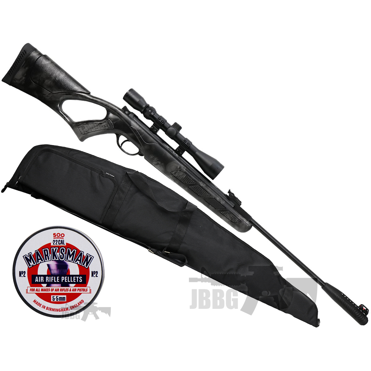 Kral Arms Champion Skull Camo Stock Air Rifle Kit .22 - Just Air Guns