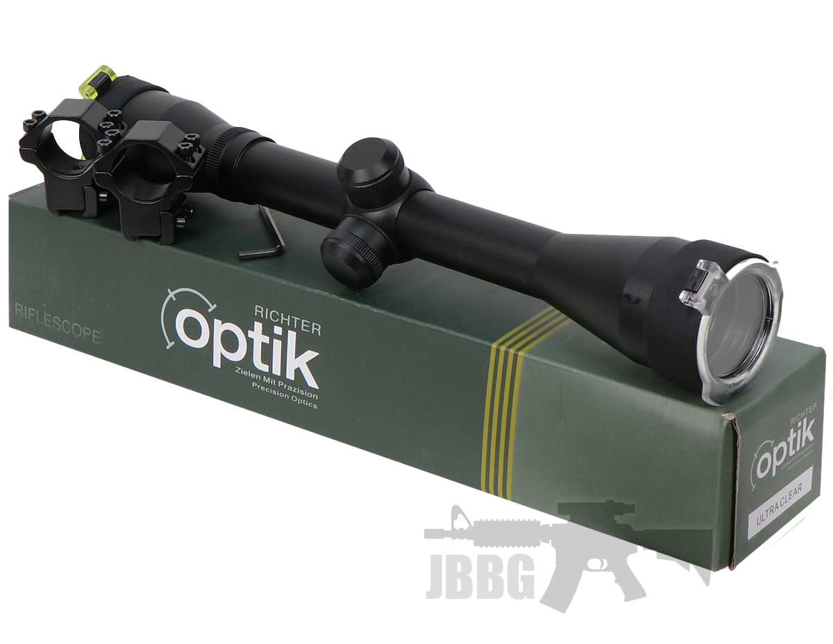 Optik Qo4 Richter Scope 4x40 with Mounts - Just Air Guns
