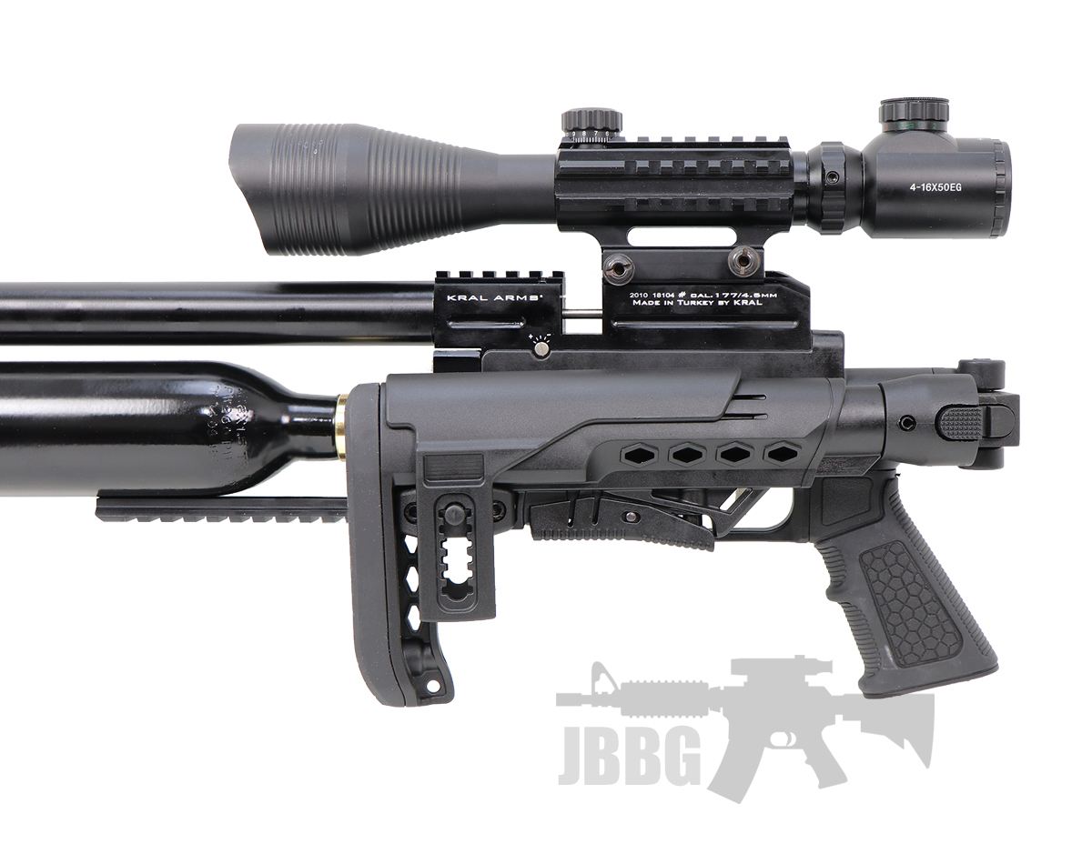 Kral Puncher Jumbo Hi-Cap Black PCP Air Rifle .22 - Just Air Guns