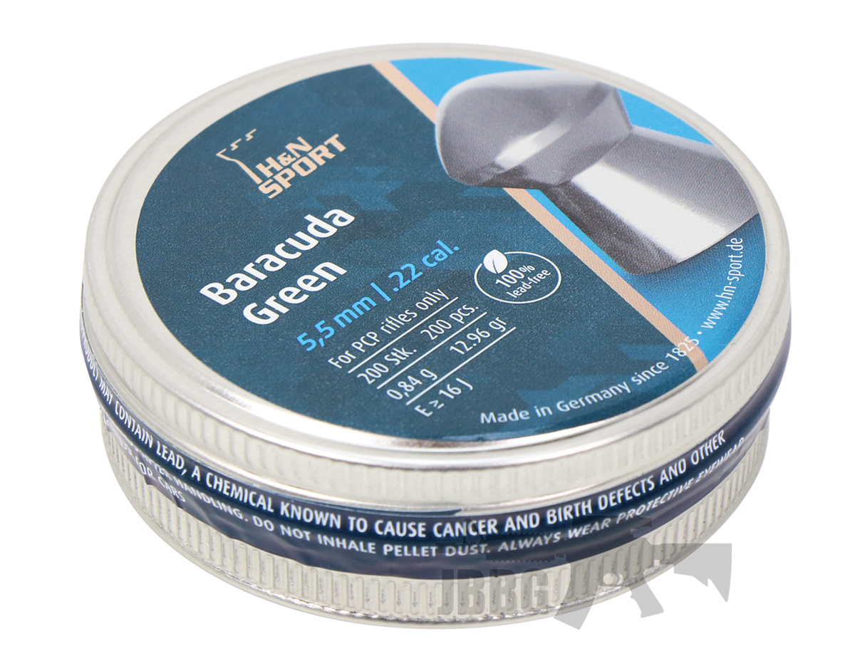 H&N Baracuda Green .22 200ct Pellets | Just Air Guns