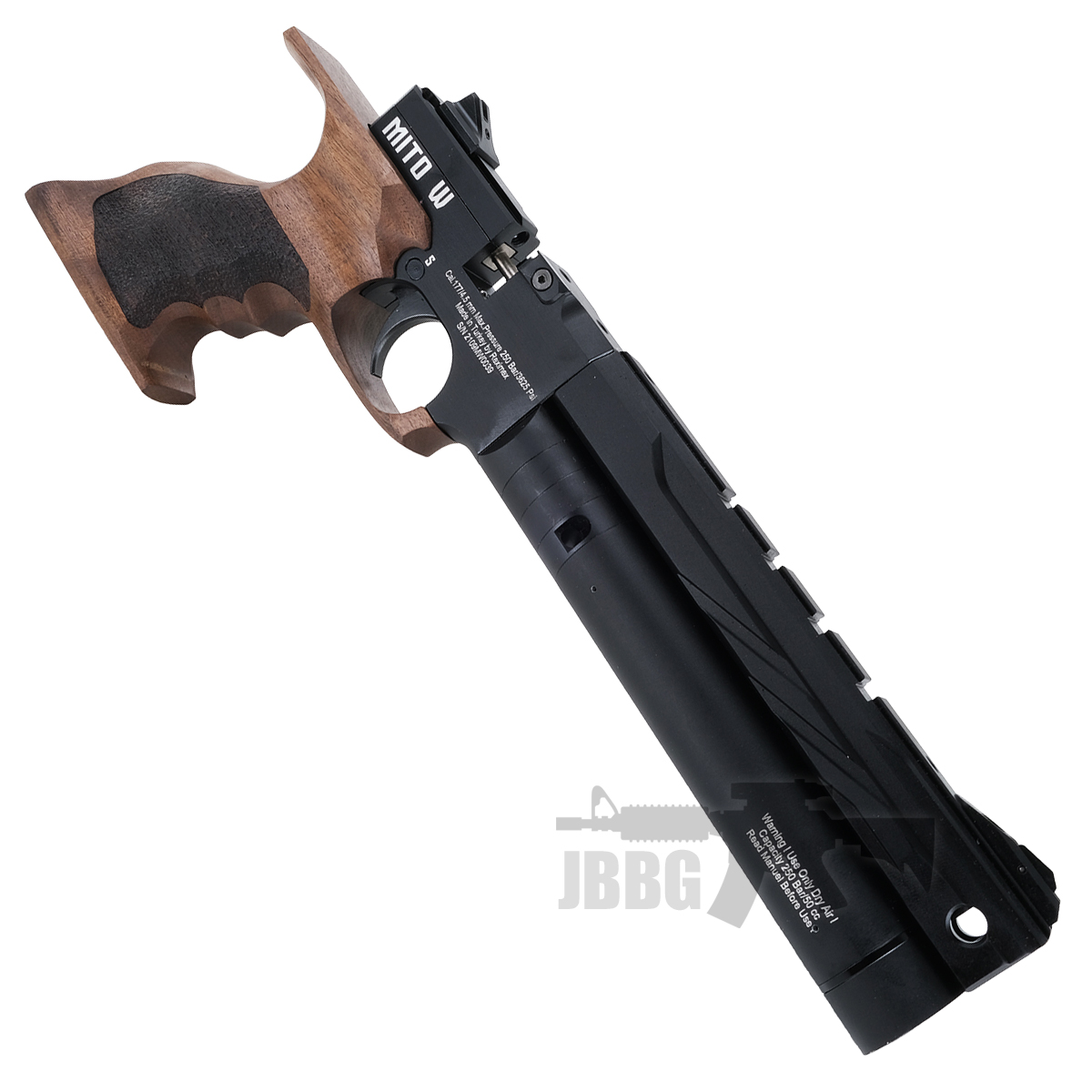 Reximex Mito PCP Air Pistol - Synthetic Black - Wood Grip .177