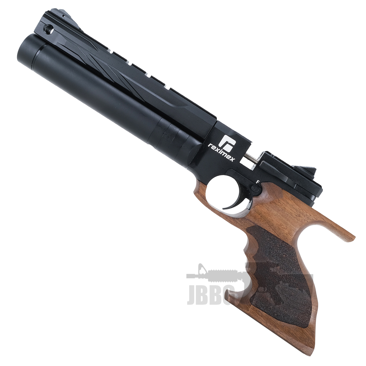 Reximex Mito PCP Air Pistol - Synthetic Black - Wood Grip .177