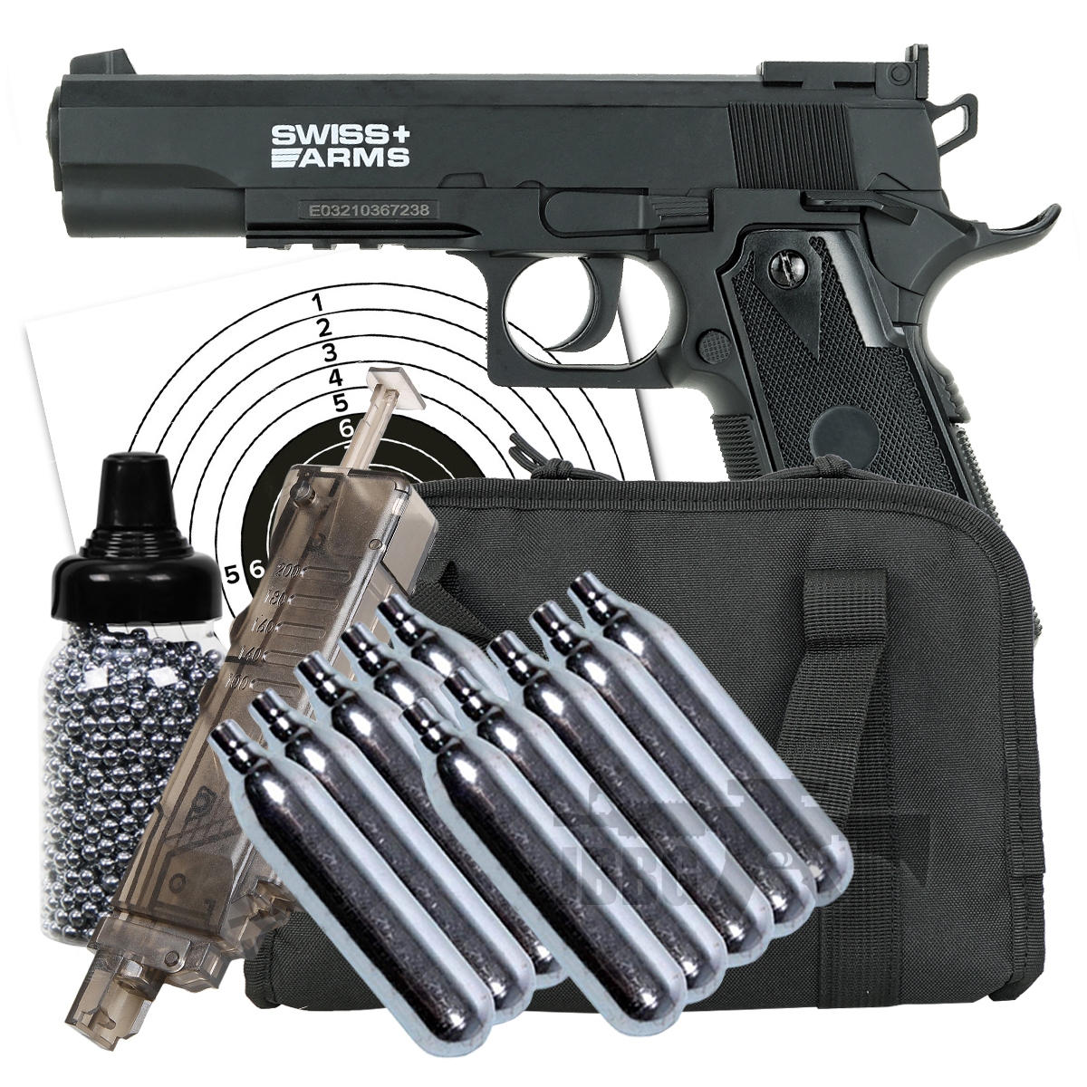 Swiss Arms P1911 Match Co2 Air Pistol Bundle Set - Just Air Guns
