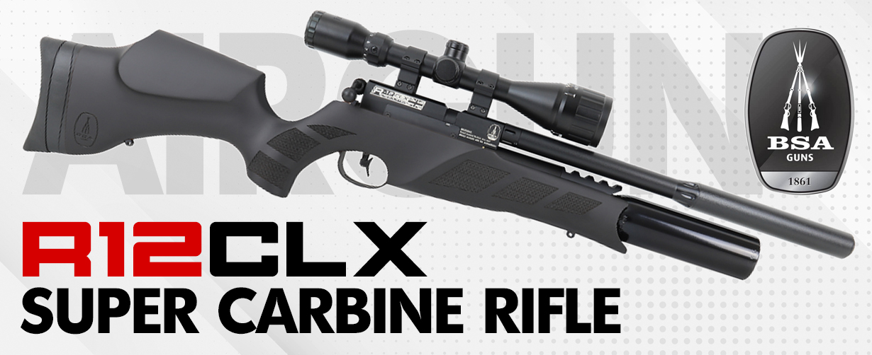 BSA R12 CLX Bolt Action Super Carbine Air Rifle Black Edition .22