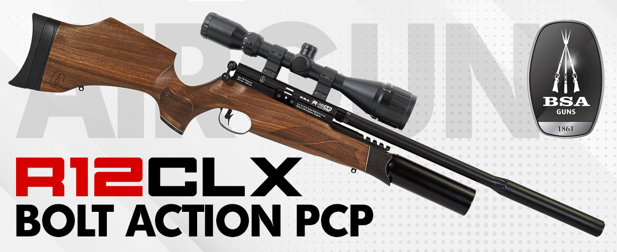 BSA R12 CLX Bolt Action Air Rifle Walnut Stock .177 - Just Air Guns