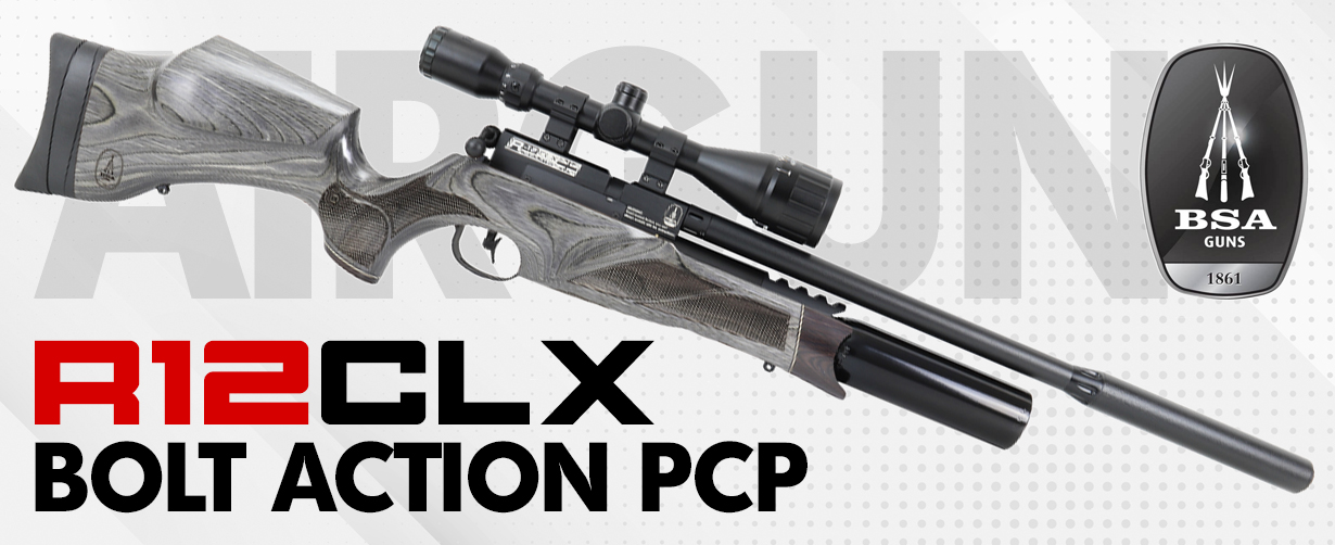 BSA R12 CLX Bolt Action Air Rifle Black Pepper - Just Air Guns UK