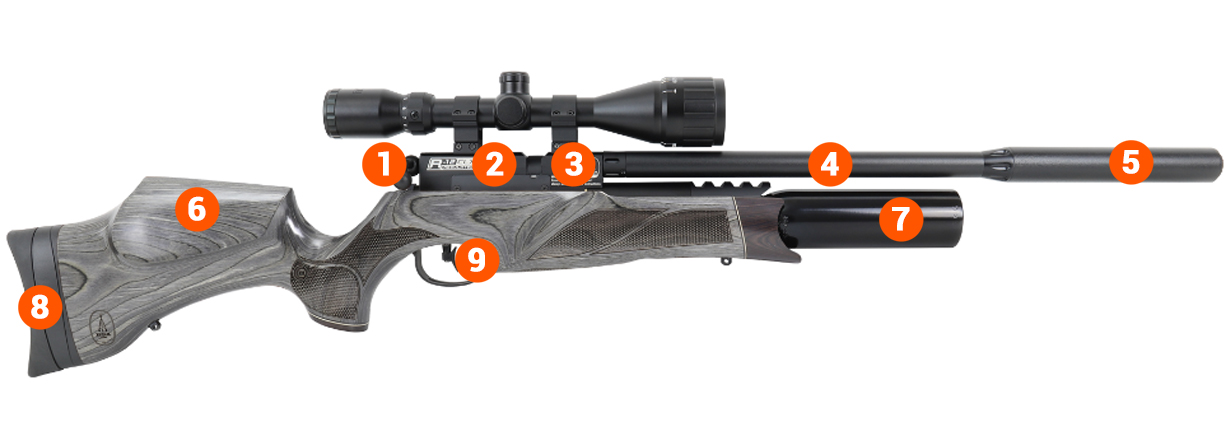 BSA R12 CLX Bolt Action Air Rifle Black Pepper Laminate Stock .22