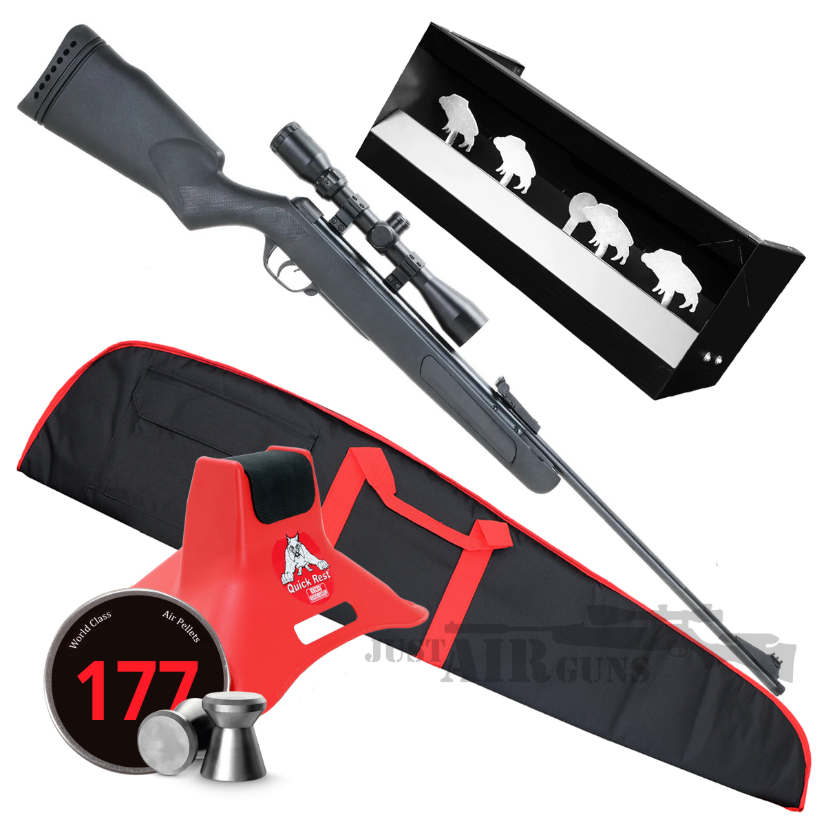 BSA Comet SE .177 Tactical Black Air Rifle Bundle Starter Set