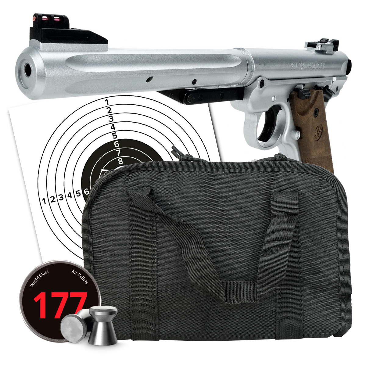 Umarex Ruger Mark IV Silver Air Pistol Bundle - Just Air Guns