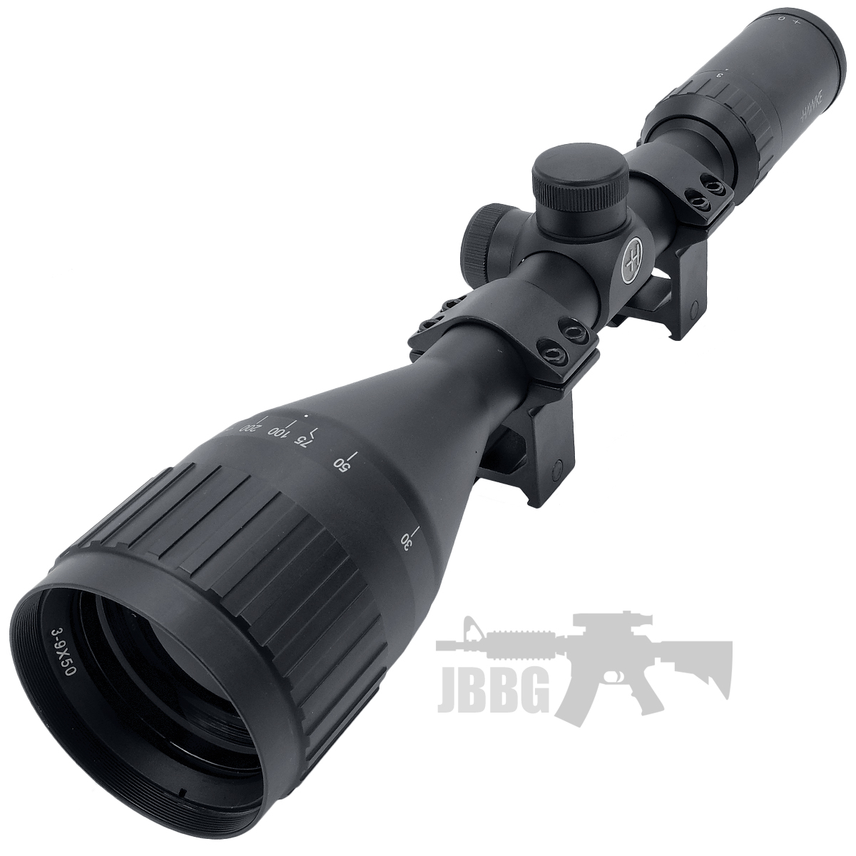 Fast Mount 3-9x50 AO (Mil Dot) Hawke Scope with Weaver Mounts