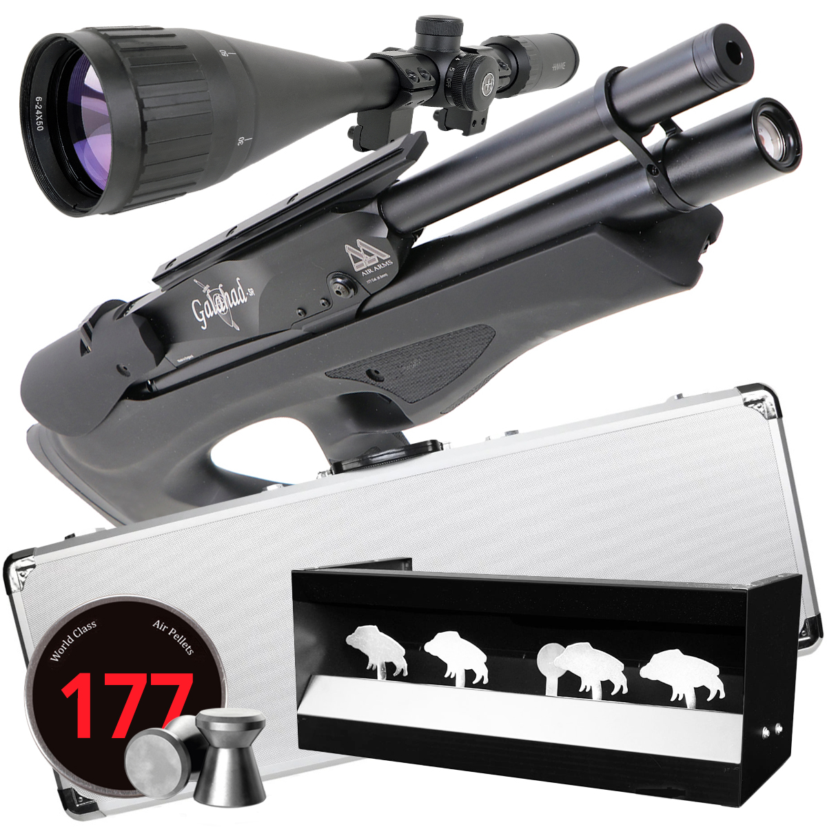 AirArms Galahad Carbine PCP Black Air Rifle Bundle Set .177