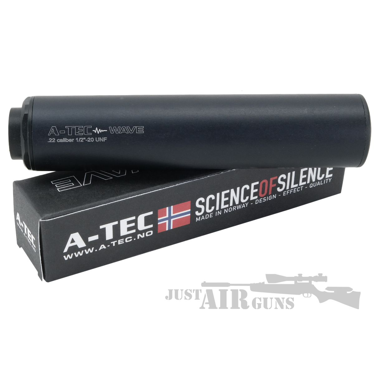A-Tec Wave Moderator 177 and 22 1/2 Inch 20 UNF AWAS20 - Just Air Guns