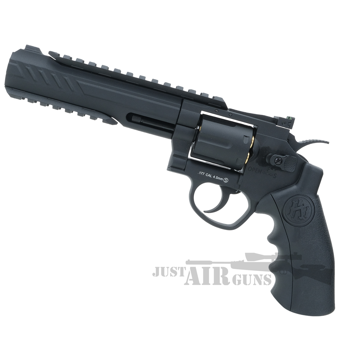 KL Herc 6 Airgun Revolver Co2 Dual Ammo Black Titan - Just Air Guns