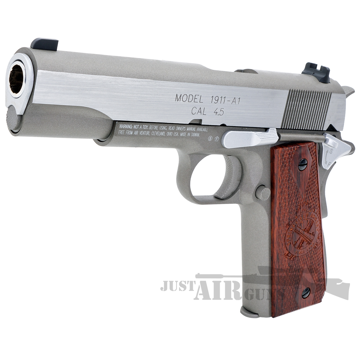 1911 Mil Spec Stainless CO2 Blowback Air Pistol - Just Air Guns