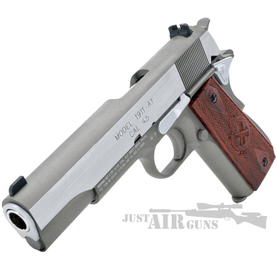 1911 Mil Spec Stainless CO2 Blowback Air Pistol - Just Air Guns
