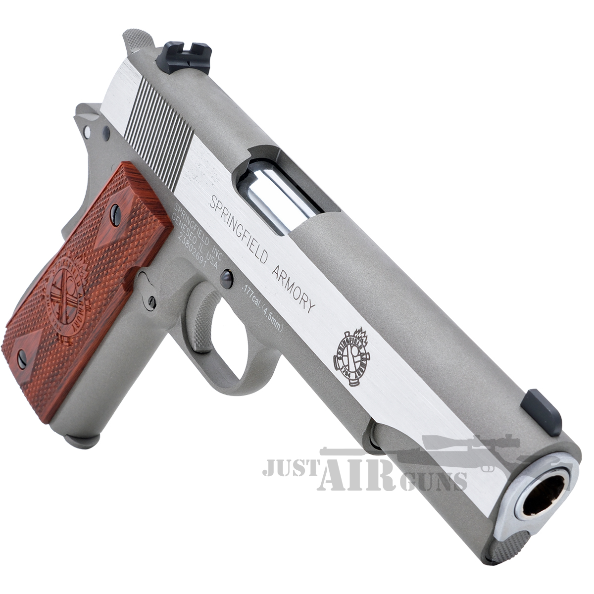 1911 Mil Spec Stainless CO2 Blowback Air Pistol - Just Air Guns
