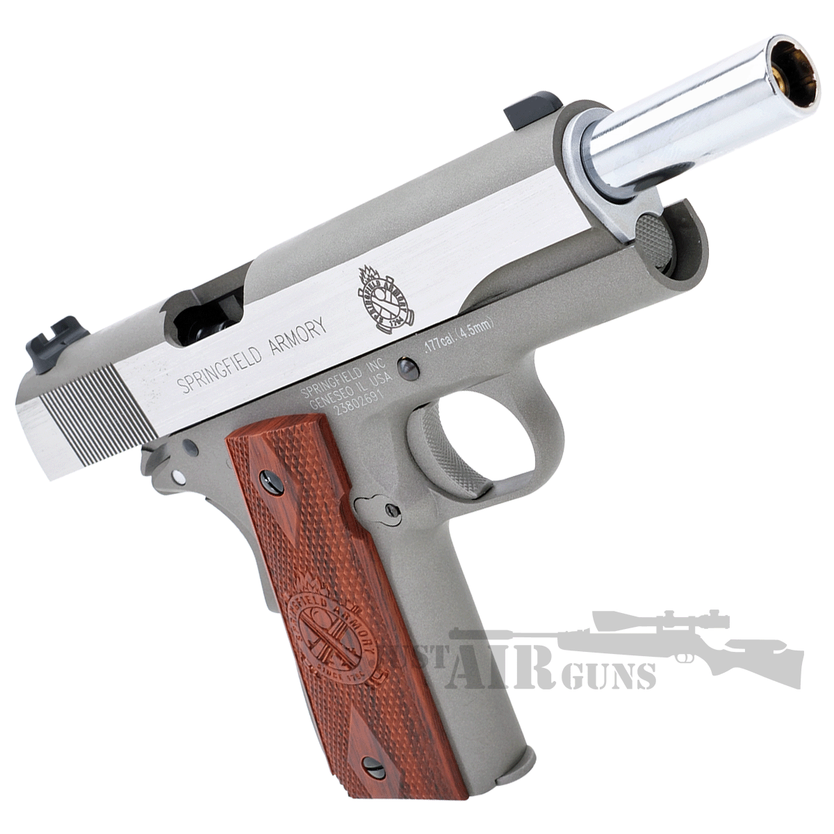 1911 Mil Spec Stainless CO2 Blowback Air Pistol - Just Air Guns