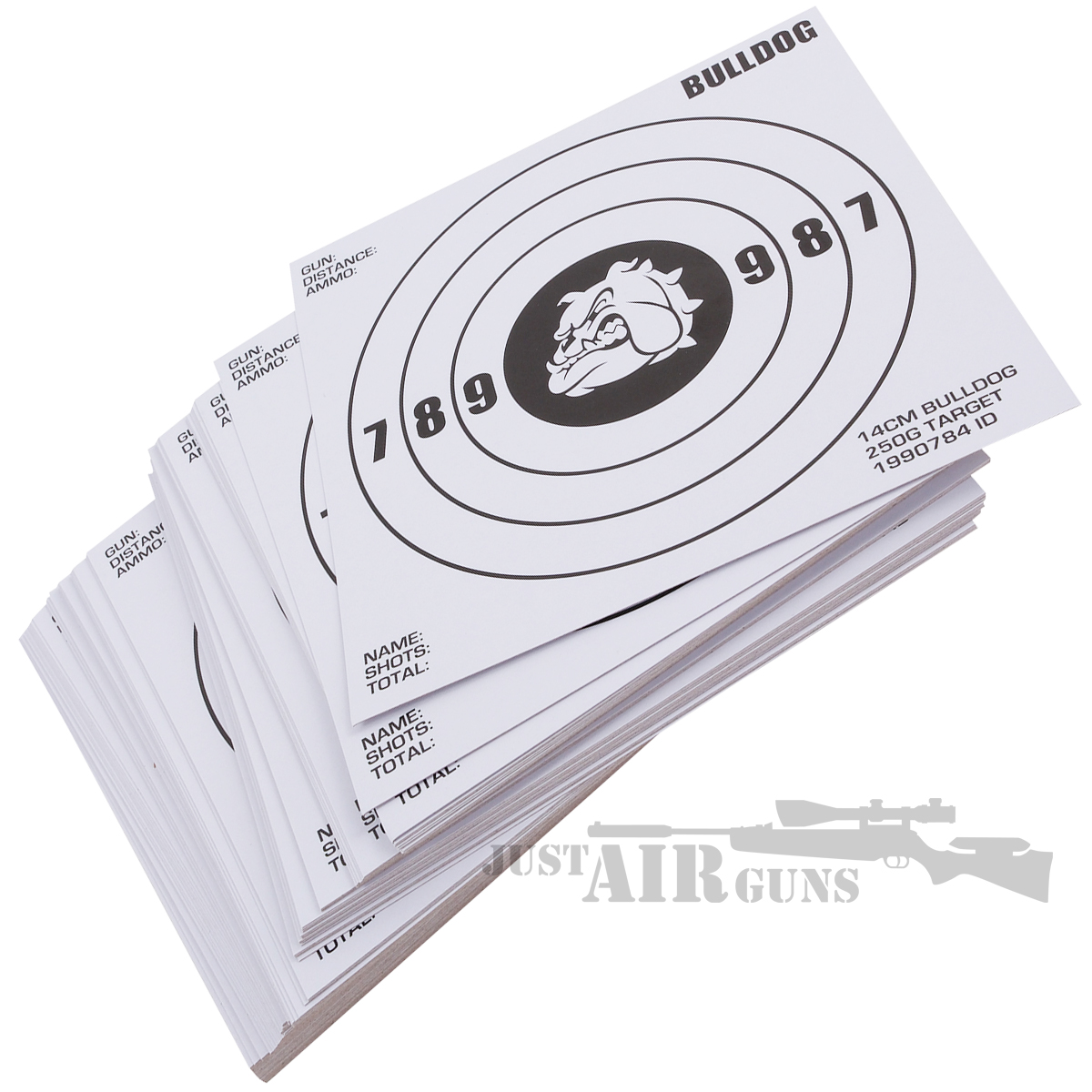 100 Card Targets 14cm Square White Bulldog 1990784 ID - Just Air Guns