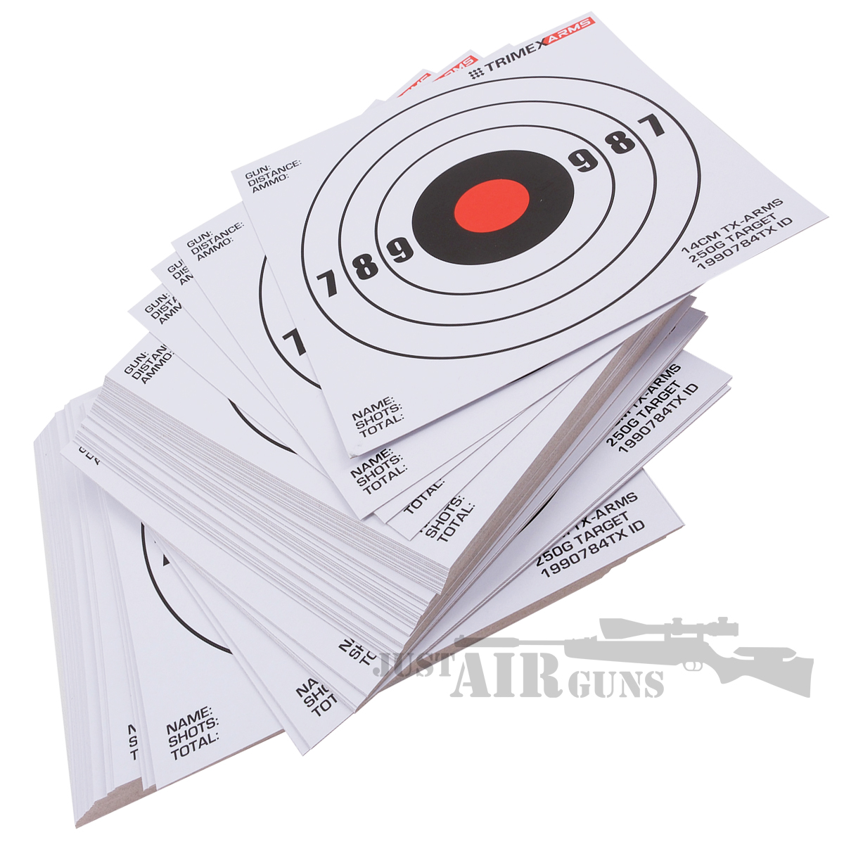 100 Card Targets 14cm Square White Trimex Arms 1990784TX ID - Just Air Guns