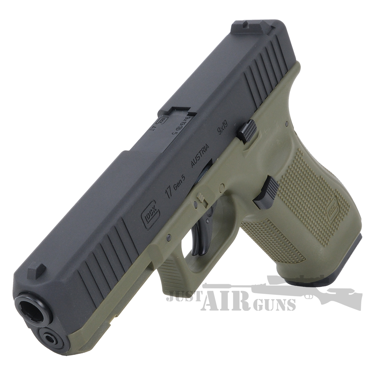 Glock 17 Gen5 Battlefield Green CO2 Blowback Air Pistol - Just Air Guns