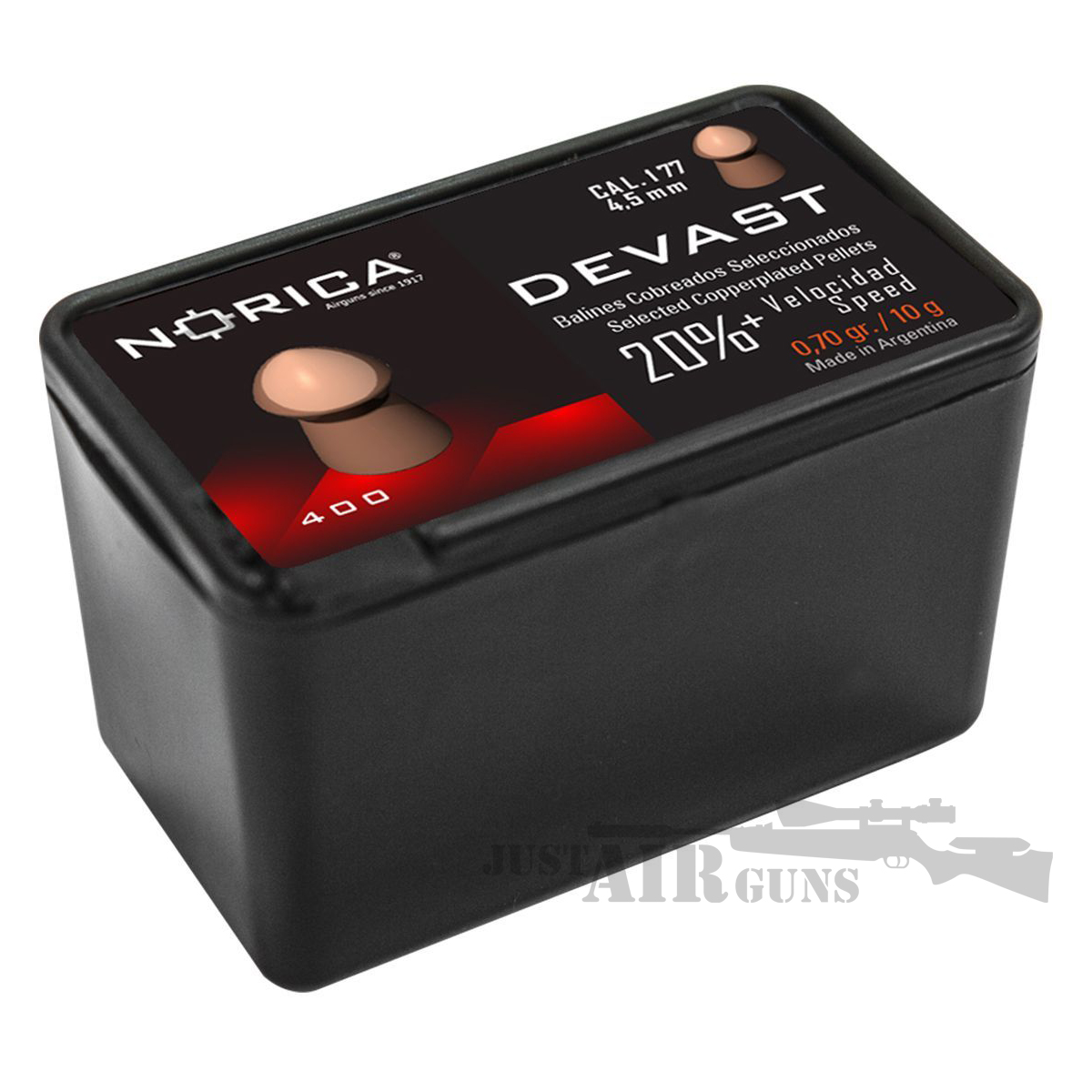 Copper Coated Devast Airgun Pellets Norica 400 .177 - Just Air Guns