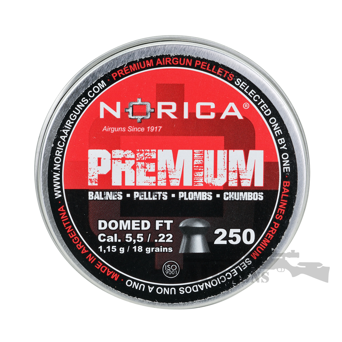 Premium Domed FT Airgun Pellets Norica 250 .22 - Just Air Guns