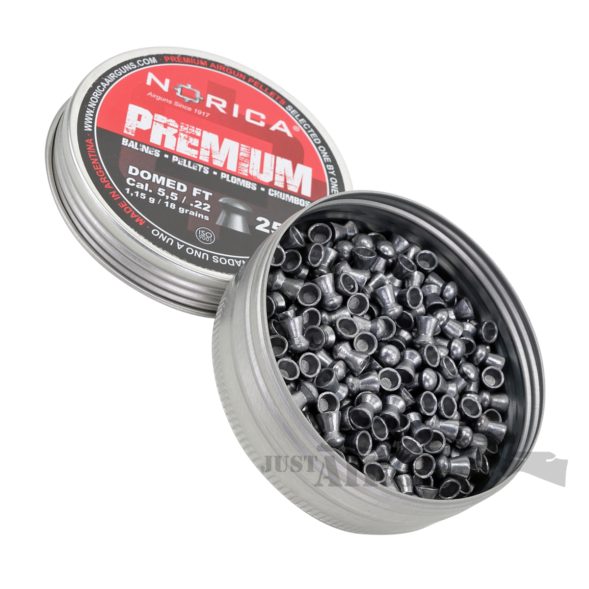 Premium Domed FT Airgun Pellets Norica 250 .22 - Just Air Guns