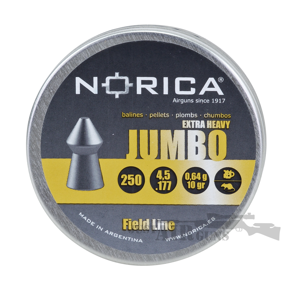 Field Line Jumbo Extra Heavy Airgun Pellets Norica 250 .177 - Just Air Guns