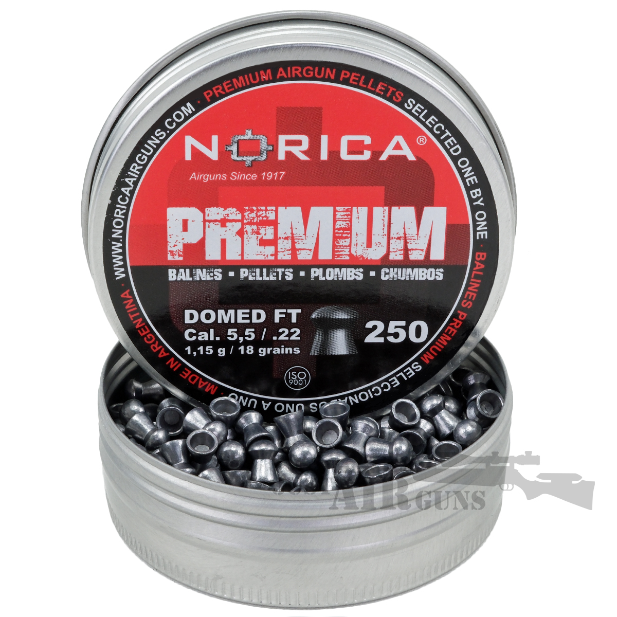 Premium Domed FT Airgun Pellets Norica 250 .22 - Just Air Guns
