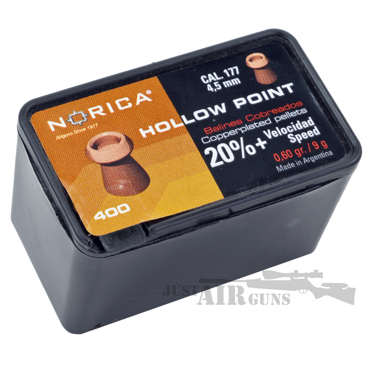 Copper Coated Hollow Point Airgun Pellets Norica 400 .177 - Just Air Guns