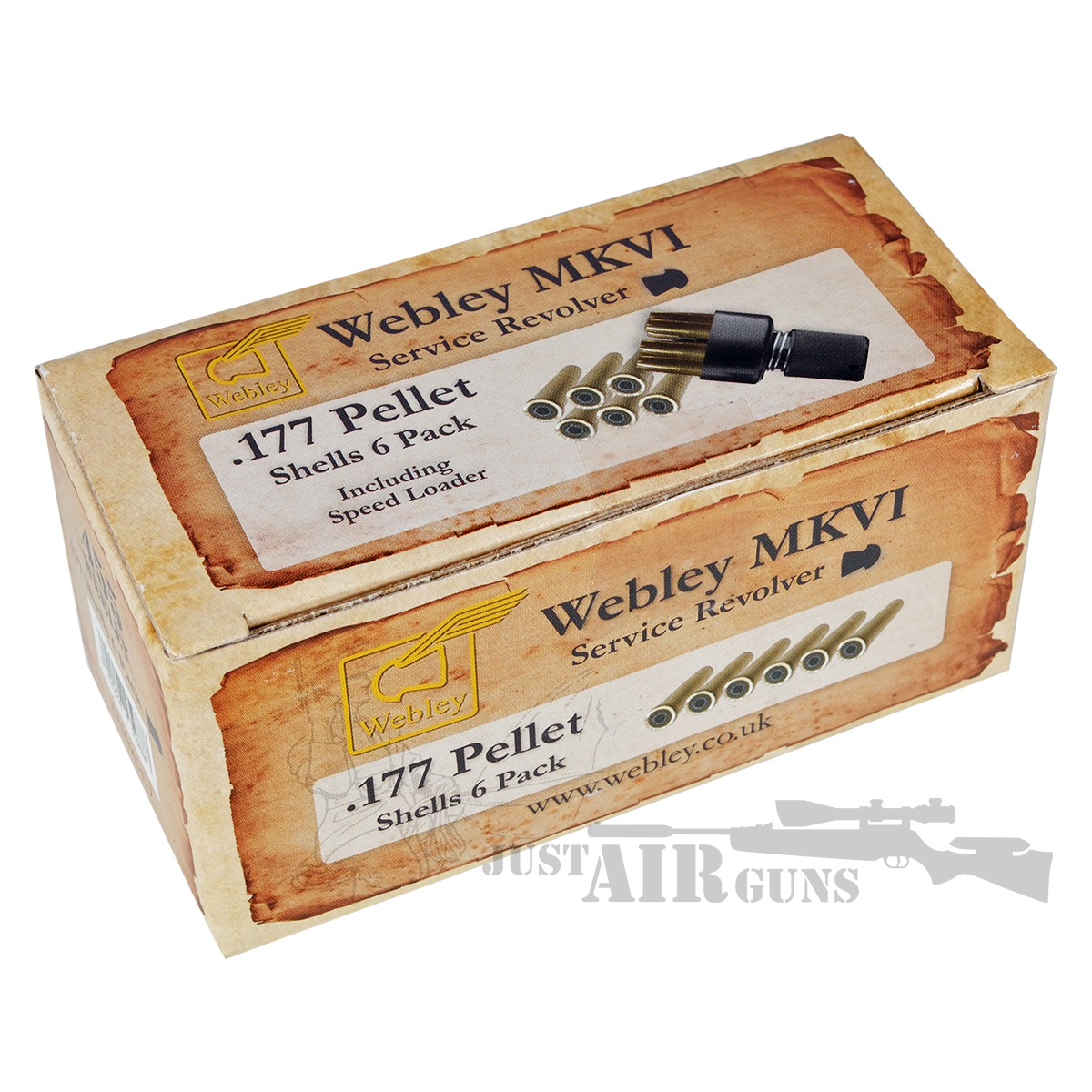 Webley MKVI .177 Pellet Shell 6 Pack with Speed Loader - Just Air Guns