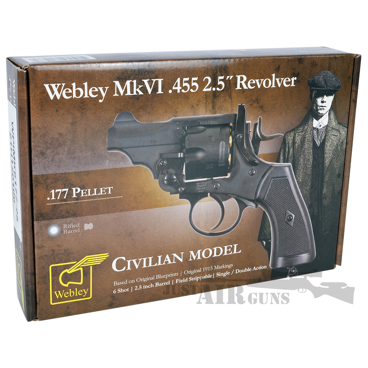 Webley MKVI Civilian Model Revolver .455 Aged Finish .177