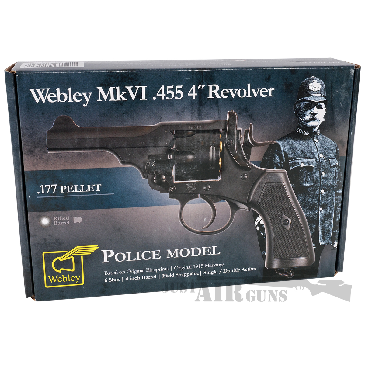 Webley MKVI Police Model Revolver .455 Aged Finish .177