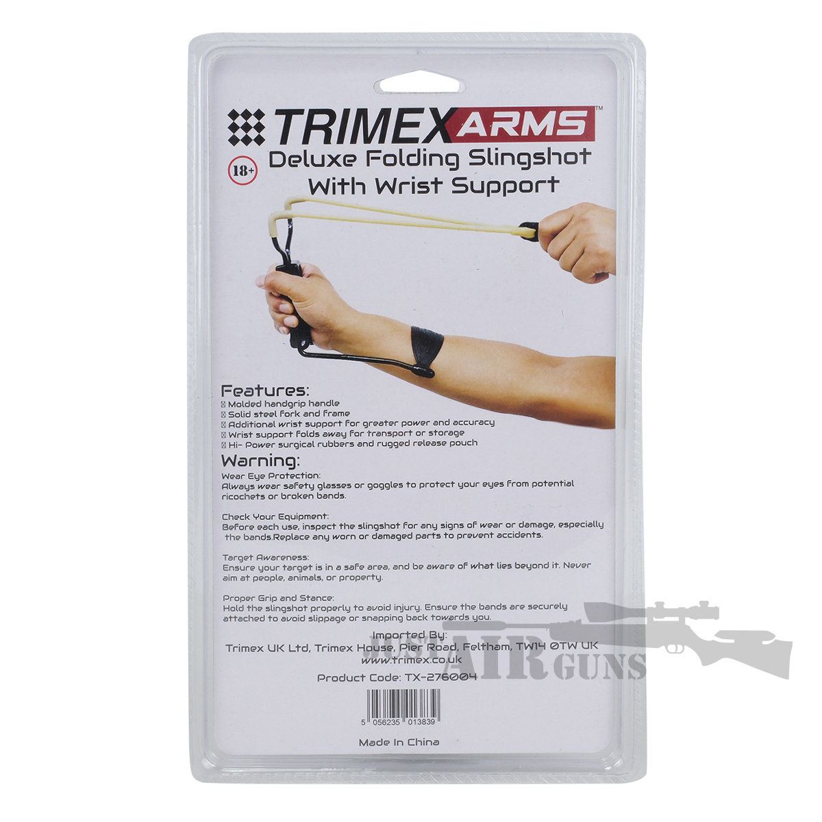Trimex Arms Deluxe Folding Slingshot With Wrist Support - Just Air Guns