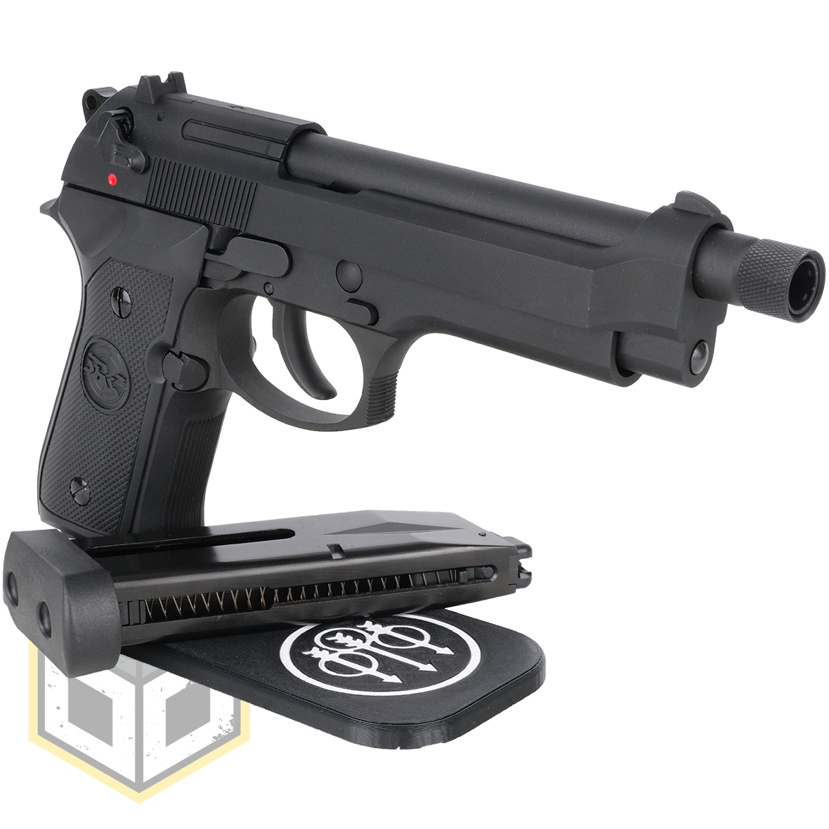 M92 Pistol Stand with SW White Logo (808) - Just Air Guns