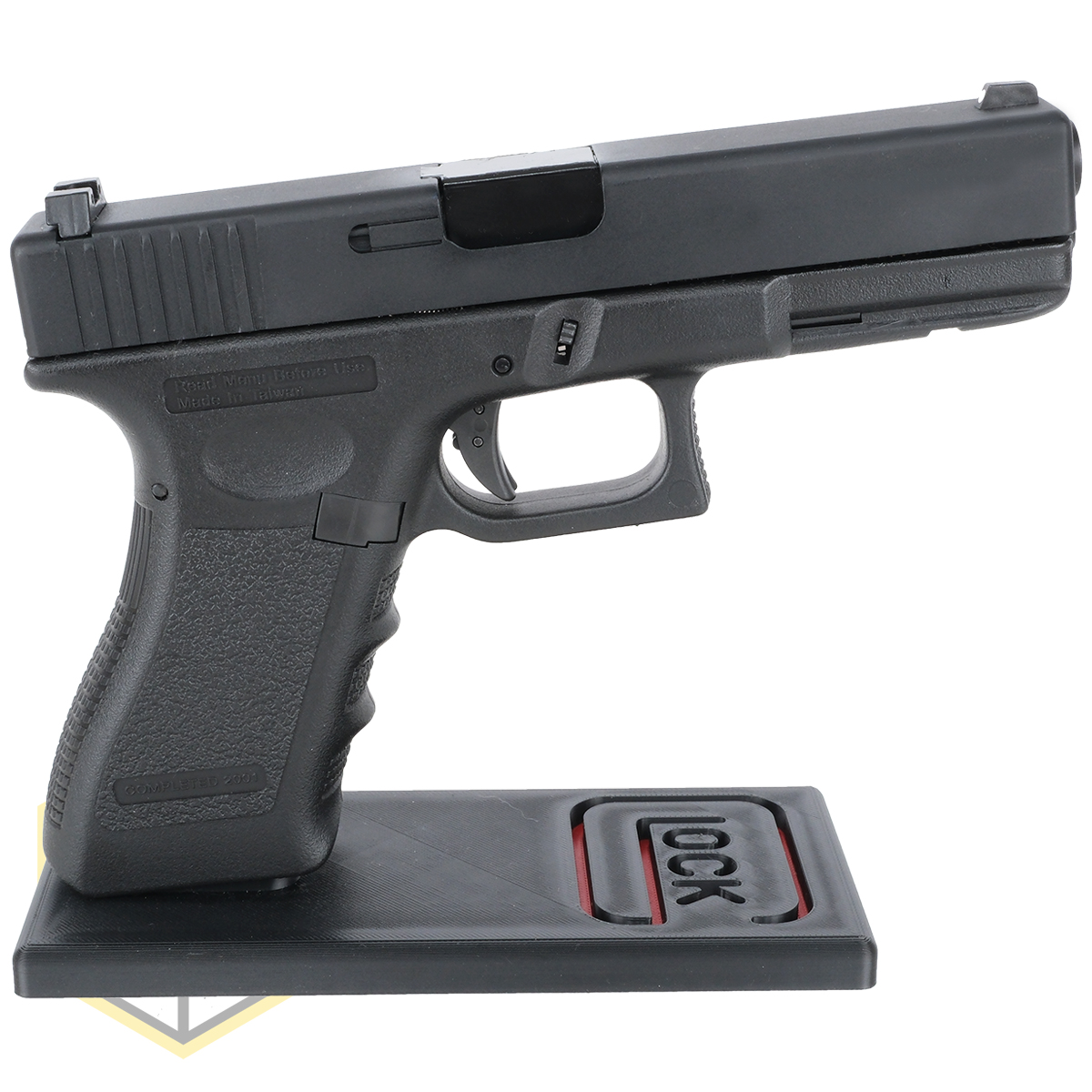 Glock Pistol Stand Black with Red Logo - Just Air Guns