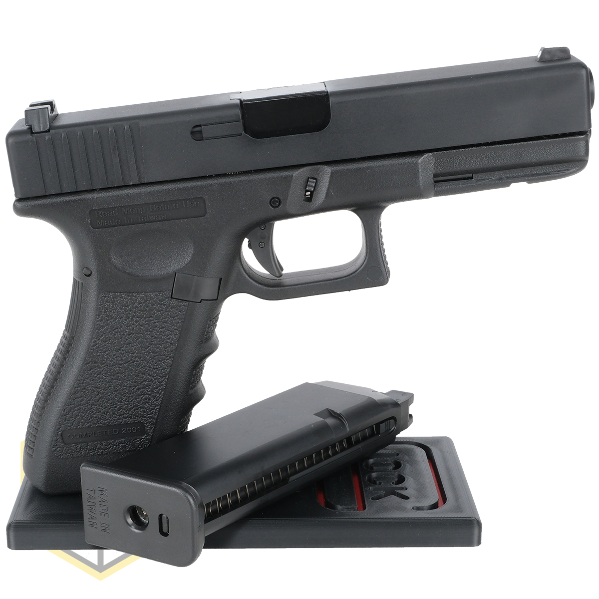Glock Pistol Stand Black with Red Logo - Just Air Guns
