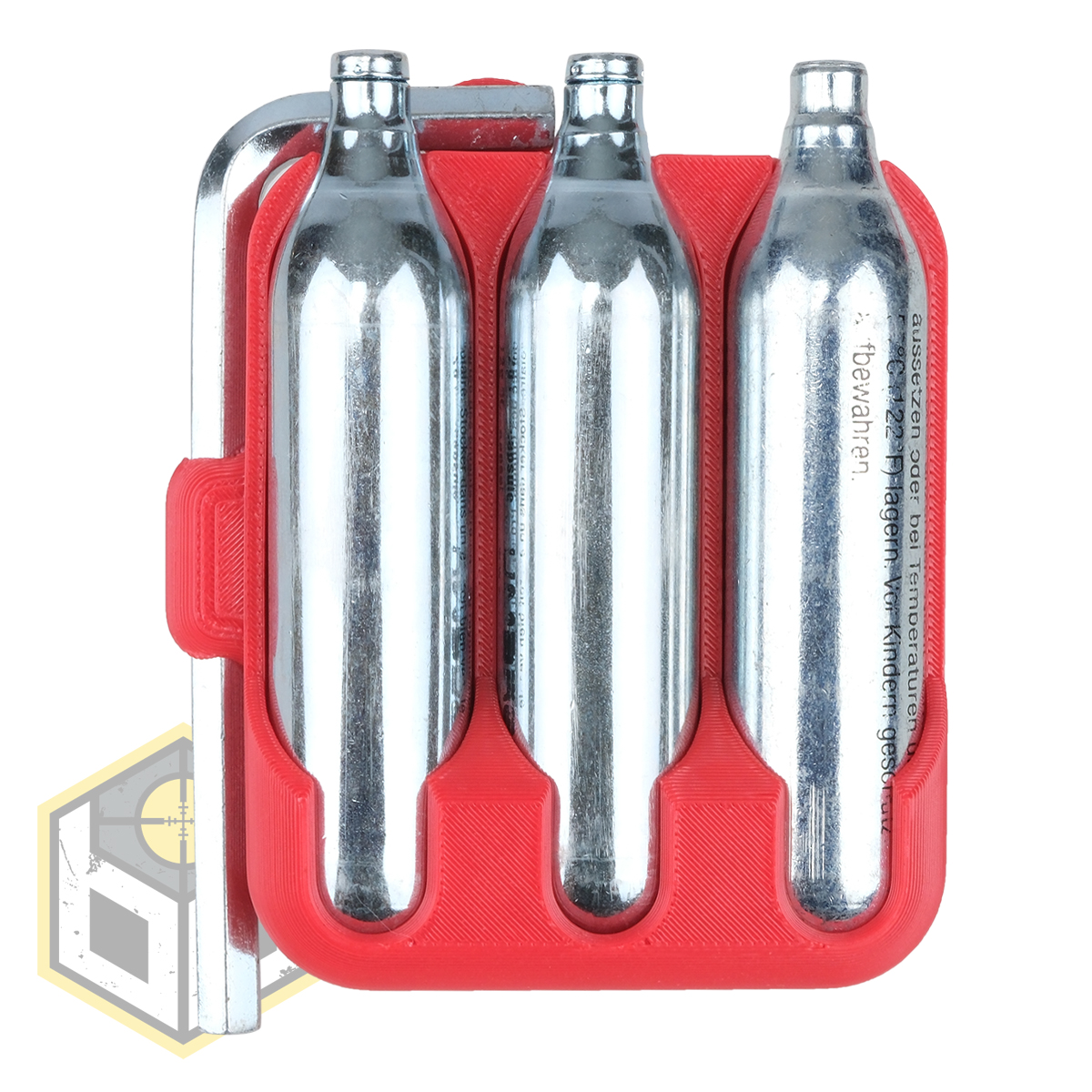 12g Co2 Cartridge and Hex Key Holder Red 3 - Just Air Guns
