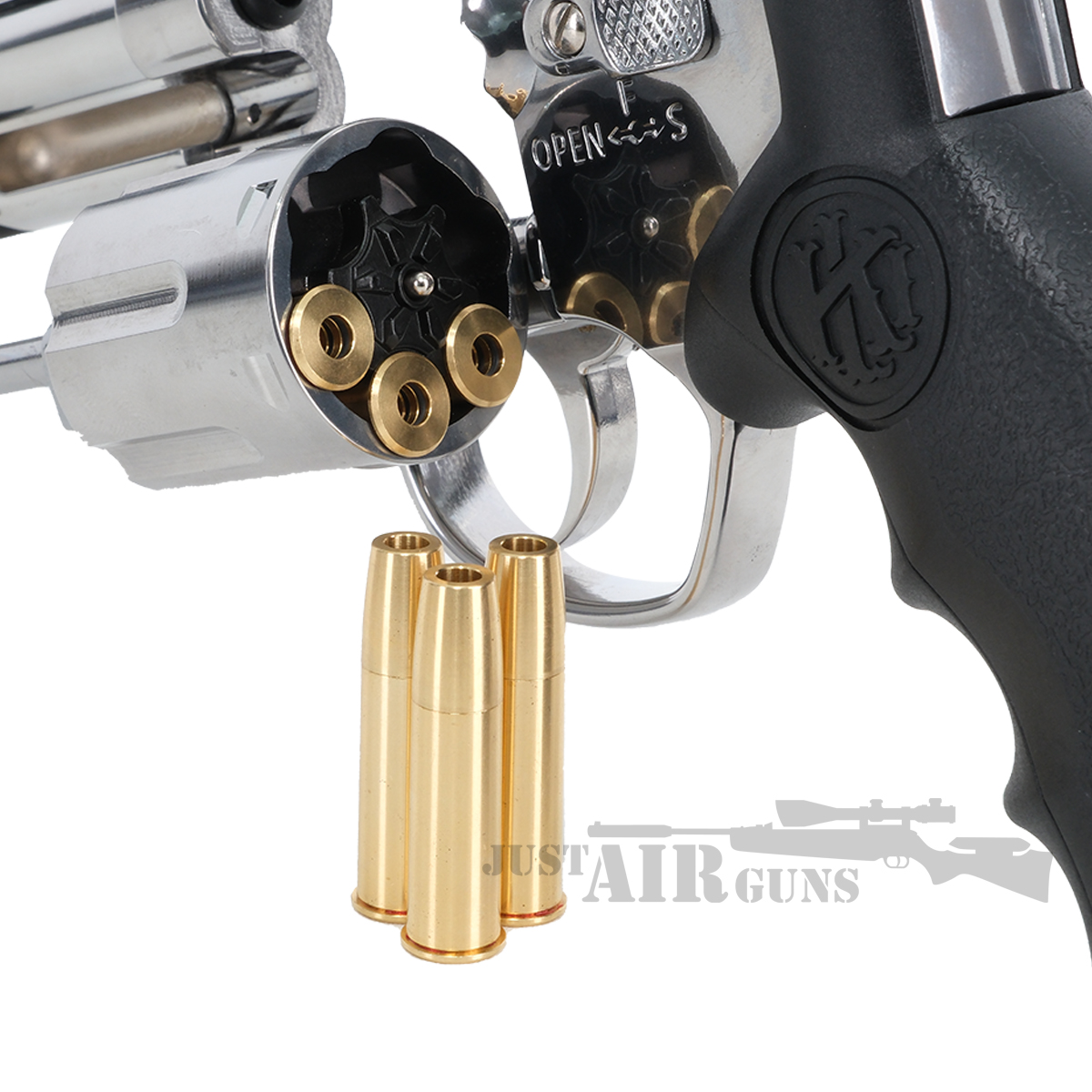KL Herc 8 Airgun Revolver Co2 Dual Ammo Silver Titan - Just Air Guns