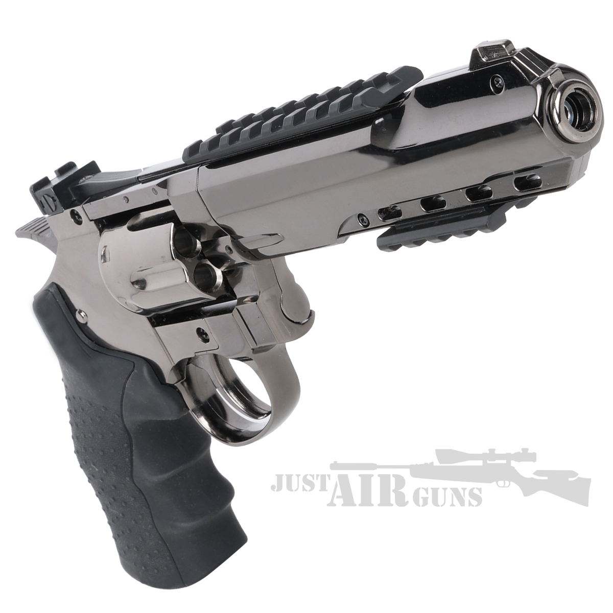 Super Hawk CO2 Airgun Revolver 6 Shooter W Deep Black - Just Air Guns