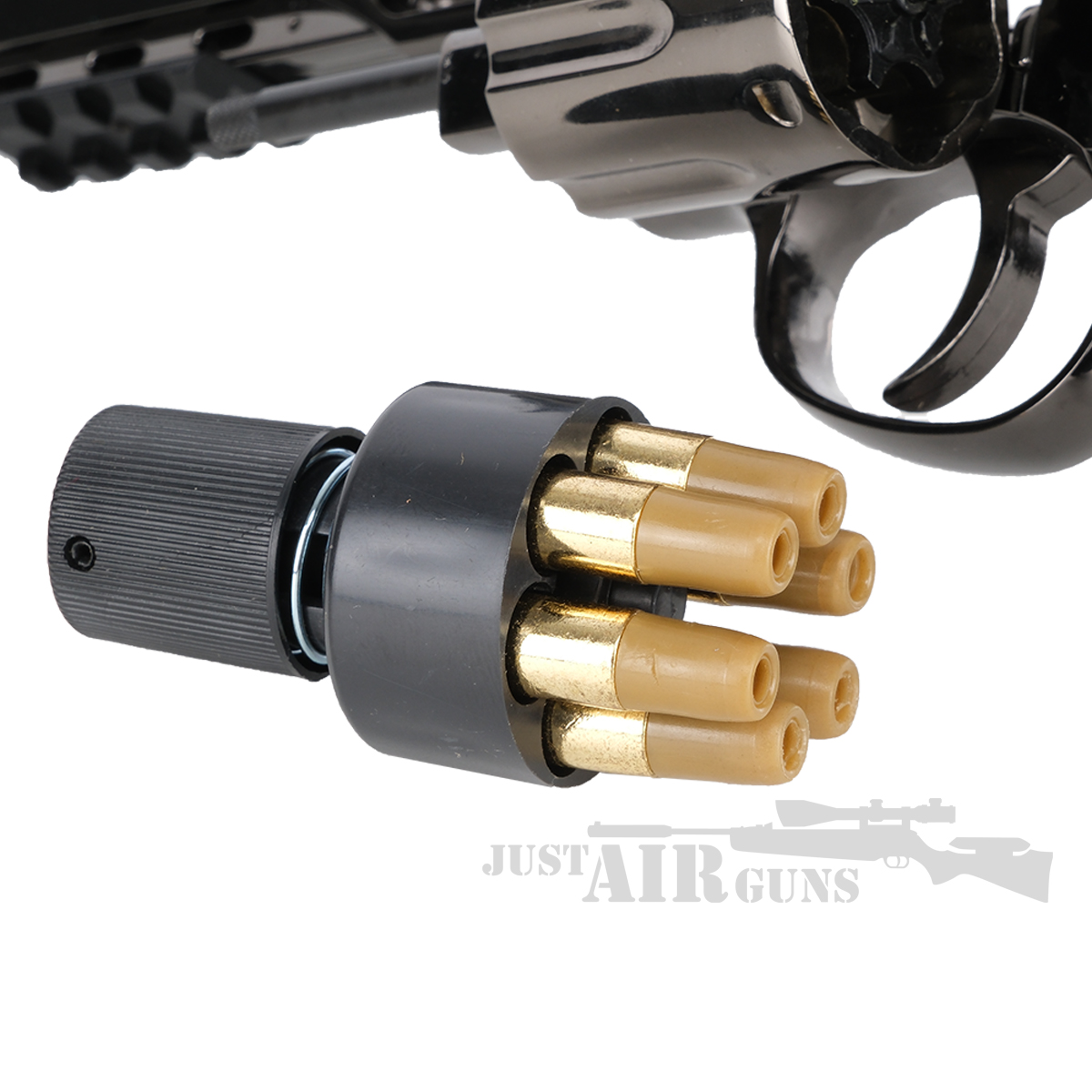 Super Hawk CO2 Airgun Revolver 6 Shooter W Deep Black - Just Air Guns