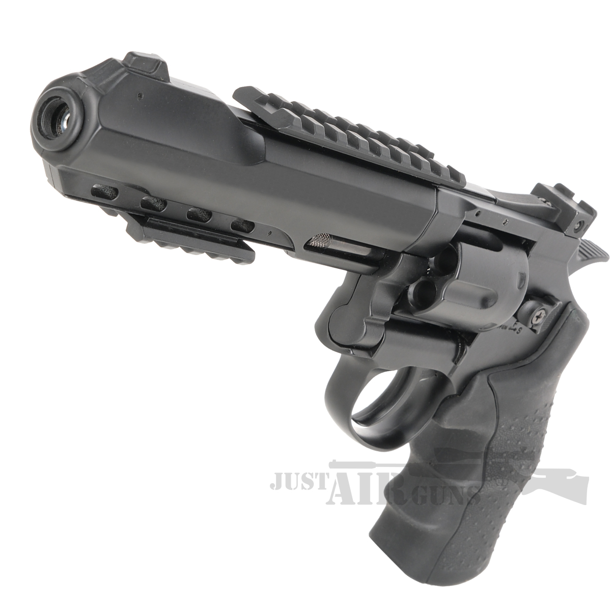 Super Hawk CO2 Airgun Revolver 6 Shooter Black - Just Air Guns
